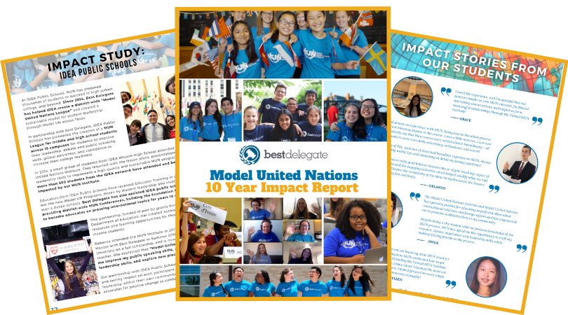 Download the Best Delegate Model United Nations 10-Year Impact Report!